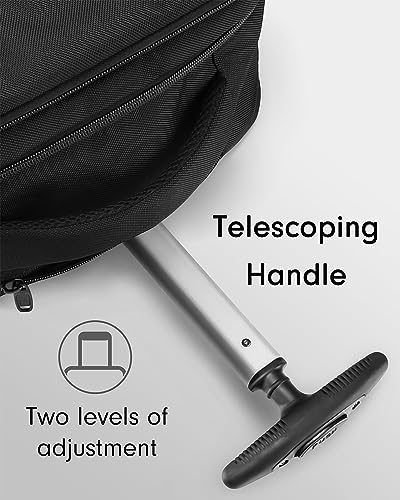 MATEIN Rolling Backpack, 17 Inch Travel Laptop Backpacks with Wheels, Water Resistant Large Roller Carry On Luggage Wheeled Backpack, Trolley Overnight Suitcase Business College Computer Bag, Black