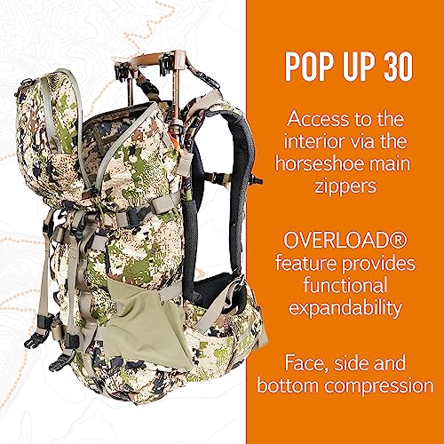 Mystery Ranch Women's Pop Up 30 Hunting Backpack, Weatherproof, Daypack for Travel, Hiking, Outdoors, Camping, 30L, S, Optifade Subalpine