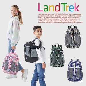 LandTrek Kids Backpack for Girls, Kindergarten Elementary Bookbags, Preschool Backpack, Ideal for School & Travel Backpacks (Tropical Flowers, 17.5")