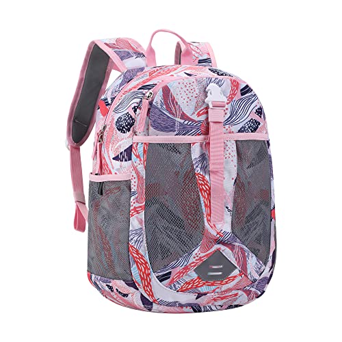 LandTrek Kids Backpack for Girls, Kindergarten Elementary Bookbags, Preschool Backpack, Ideal for School & Travel Backpacks (Tropical Flowers, 17.5")