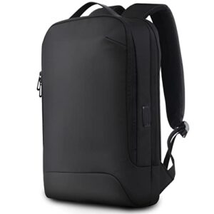 kingslong 15.6-16 inch slim laptop backpack for men,lightweight waterproof travel computer bag with usb port black