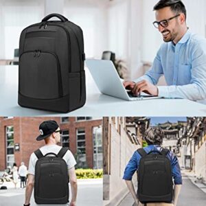 LOVEVOOK Laptop Backpack,17.3 Inch Durable Water Resistant Anti-theft Business Travel Backpack with USB Port, Mens Professional Multi-function Smart Computer Backpack for Work Commuter College,Black