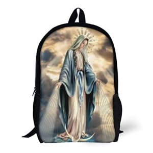 Waygotee Our Lady of Guadalupe Virgin Mary 3D Print Backpacks Bookbag Laptop Travel Bag Unisex for Adult Gifts 17 Inches