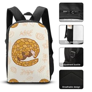 Hibernating Pangolins Lightweight Laptop Backpack Casual Daypack Fashion Bag 17 Inch for Travel Outdoor Work