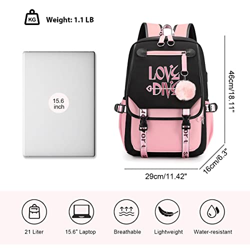 EZERKI 15.6-inch Laptop Backpack for Women,Casual backpack College Bag with USB Charging&Headphone Port (E1)