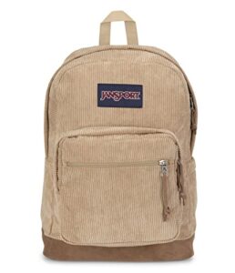 jansport right pack expressions backpack - travel, work, or laptop bookbag - curry corduroy