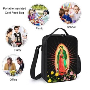 Waygotee Our Lady of Guadalupe Virgin Mary Bookbag Backpack Laptop Travel Bag Unisex for Adult Gifts 17 Inches 3 piece set