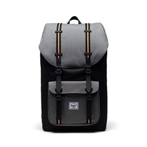 herschel supply co. little america black grid/gargoyle/sun orange one size