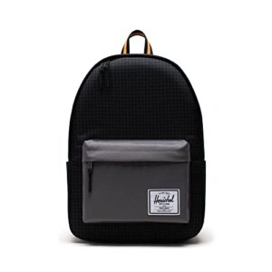 herschel classic backpack xl, black grid/gargoyle/sun orange, one size