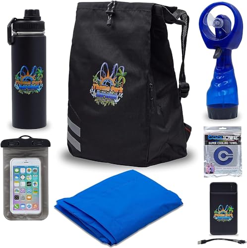 All in-One Theme Park Survival Kit: 7 Essential Items: Ideal for Couples, Family and Group (Couples Pack)