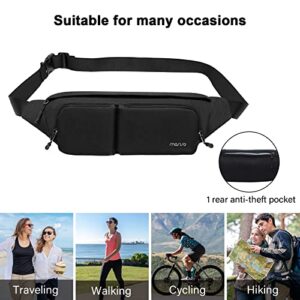 MOSISO Sling Backpack&Fanny Pack with 2 Front Zipper Pockets, Multipurpose Crossbody Shoulder Bag Travel Hiking Daypack, Black