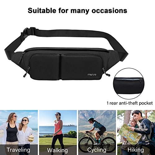 MOSISO Sling Backpack&Fanny Pack with 2 Front Zipper Pockets, Multipurpose Crossbody Shoulder Bag Travel Hiking Daypack, Black