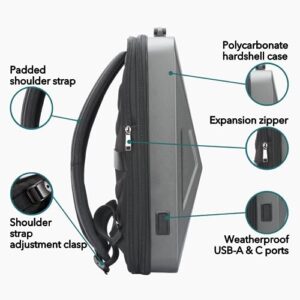 Cyberbackpack 2.0: Durable, Anti-Theft, Stylish, Expandable and Functional Laptop Backpack for Business, Gaming, and Travel with USB Charging for Men and Women