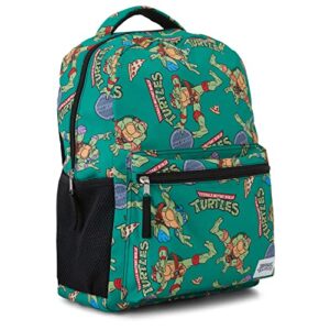 teenage mutant ninja turtles backpack - leonardo, donatello, michelangelo and raphael - officially licensed tmnt school bookbag (green)