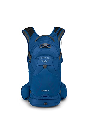 Osprey Raptor 14L Men's Biking Backpack with Hydraulics Reservoir, Postal Blue, One Size