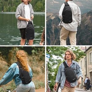 WATERFLY Crossbody Casual Bag Daypack: Small Sling Bag with Wet Bag for Men Black