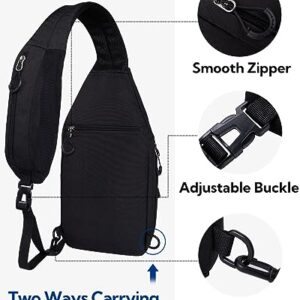 WATERFLY Crossbody Casual Bag Daypack: Small Sling Bag with Wet Bag for Men Black