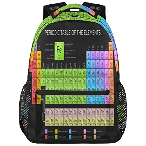 YPPAHHHH School Laptop Backpack Periodic Table Of The Elements for Girls Kids Boys Education Lightweight Bookbag Elementary College Travel Hiking Daypack Backpacks for Women Men