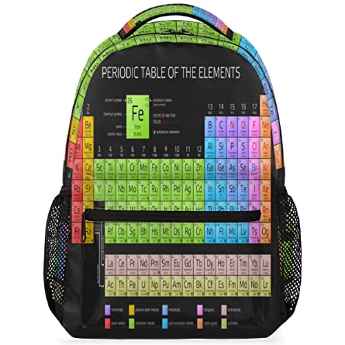 YPPAHHHH School Laptop Backpack Periodic Table Of The Elements for Girls Kids Boys Education Lightweight Bookbag Elementary College Travel Hiking Daypack Backpacks for Women Men