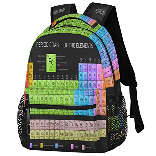 YPPAHHHH School Laptop Backpack Periodic Table Of The Elements for Girls Kids Boys Education Lightweight Bookbag Elementary College Travel Hiking Daypack Backpacks for Women Men