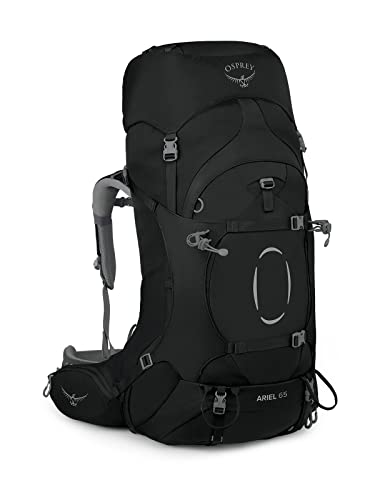 Osprey Ariel 65L Women's Backpacking Backpack, Black, WM/L, Extended Fit