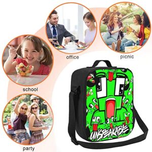 Fnixhva 3PCS Kids Large-capacity Adjustable Shoulder Strap Backpack,Boys School Bag,Game Fans Gift,Durable Laptop Bag,3D Printed Lunch Bag Stationery Bag Casual Office Style2