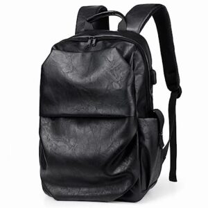 xoMolly's Anti-Theft 15 inch Laptop Leather Backpack (Black)