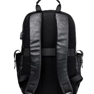 xoMolly's Anti-Theft 15 inch Laptop Leather Backpack (Black)