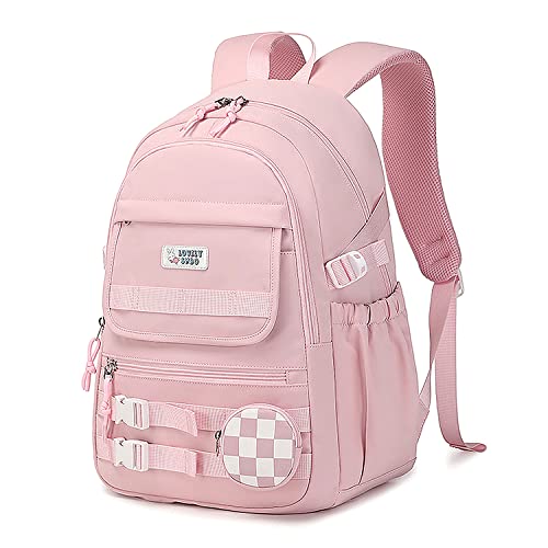 InduSKY Kids Backpack Girls Backpack, Cute Elementary School Backpacks for Teen Girls, Waterproof Lightweight Middle School Bookbags School Casual Daypack for Kids Women Students Children