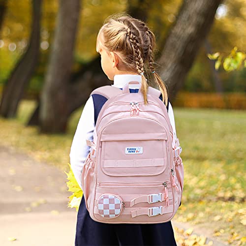 InduSKY Kids Backpack Girls Backpack, Cute Elementary School Backpacks for Teen Girls, Waterproof Lightweight Middle School Bookbags School Casual Daypack for Kids Women Students Children