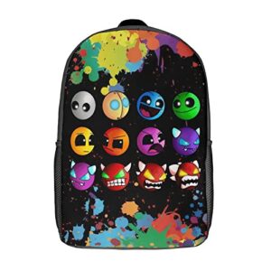 onbjkplg geometry dash anime backpack 17 inch cute funny bookbag casual laptop daypack for travel picnic camping