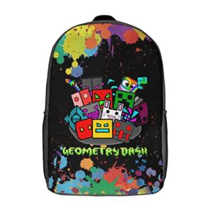 onbjkplg geometry dash anime backpack 17 inch cute funny bookbag casual laptop daypack for travel picnic camping