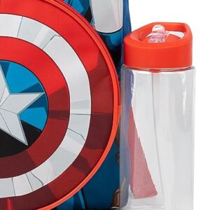 Marvel Boys Backpack | Captain America 4-Piece School Bag Set | Avengers Merchandise | Multiple Compartments