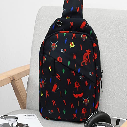 fonaxere Crossbody Sling Backpack Stranger School student Things Sling Bag Travel Hiking Chest Bag Daypack For Women Men