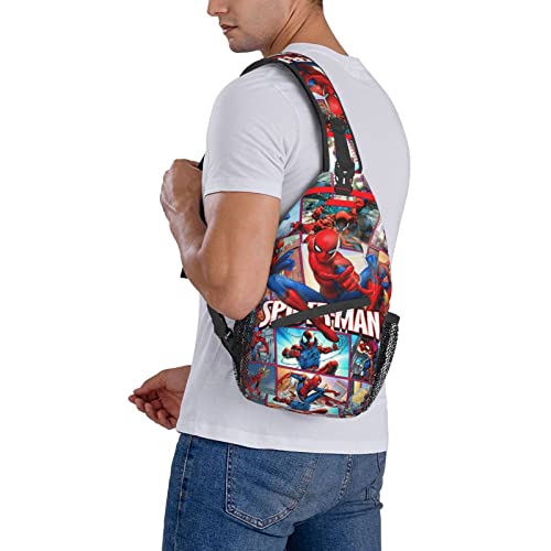 Ningguang Super Hero Sling Bag Cartoon Crossbody Backpack Comics Shoulder Bag Hero Theme Travel Hiking Chest Bag Daypack for Men