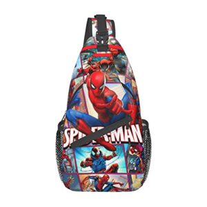 ningguang super hero sling bag cartoon crossbody backpack comics shoulder bag hero theme travel hiking chest bag daypack for men