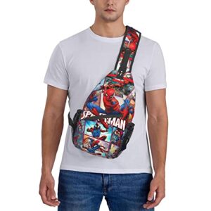 Ningguang Super Hero Sling Bag Cartoon Crossbody Backpack Comics Shoulder Bag Hero Theme Travel Hiking Chest Bag Daypack for Men