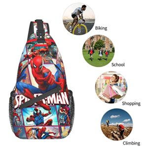 Ningguang Super Hero Sling Bag Cartoon Crossbody Backpack Comics Shoulder Bag Hero Theme Travel Hiking Chest Bag Daypack for Men