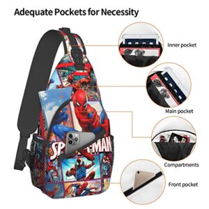 Ningguang Super Hero Sling Bag Cartoon Crossbody Backpack Comics Shoulder Bag Hero Theme Travel Hiking Chest Bag Daypack for Men