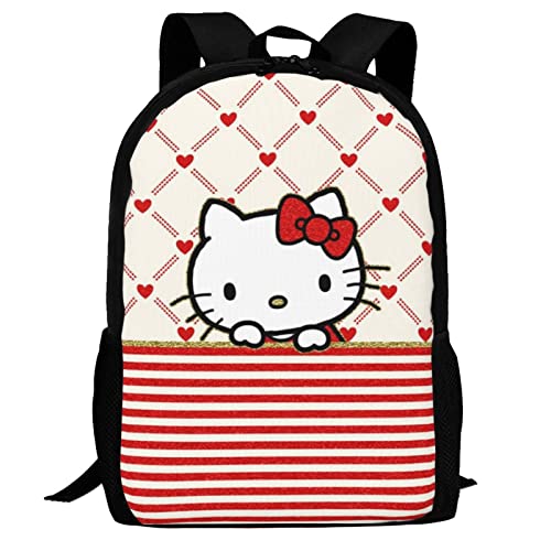 FENTI Cartoon Cute Cat Backpack 17 In Large Capacity Daypack Casual Travel Laptop Backpack for Women Girl