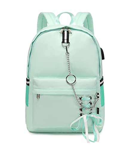 Teecho Backpack for Women Cute College Backpack for Girl Fashion Casual Daypack Mint Green