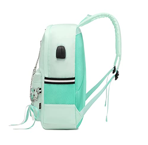 Teecho Backpack for Women Cute College Backpack for Girl Fashion Casual Daypack Mint Green