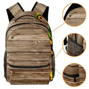 VBFOFBV Travel Backpack for Women, Hiking Backpack Outdoor Sports Rucksack Casual Daypack, Plank Sunflower