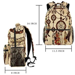 VBFOFBV Backpack for Women Daypack Laptop Backpack Travel Casual Bag, Boho Dreamcatcher Tribal Feather