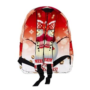 VBFOFBV Laptop Backpack, Elegant Travelling Backpack Casual Daypacks Shoulder Bag for Men Women, Snowman Merry Christmas Snowflakes