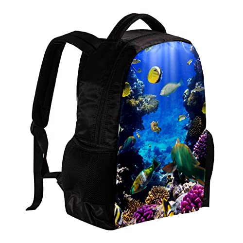 VBFOFBV Laptop Backpack, Elegant Travelling Backpack Casual Daypacks Shoulder Bag for Men Women, Tropical Fish Coral