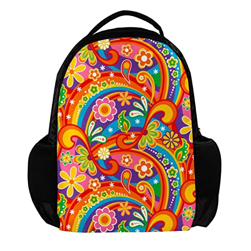 VBFOFBV Laptop Backpack, Elegant Travelling Backpack Casual Daypacks Shoulder Bag for Men Women, Paisley Colored Cashew Flower Mod Art