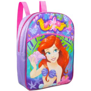 The Little Mermaid Mini Backpack for Kids Set - 11" Ariel Backpack Bundle with Stickers, Water Pouch, More | Disney The Little Mermaid Backpack Preschool