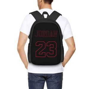 Auqizbx Basketball Number 23 Jordan Backpack Bag Adjustable Large Capacity Leisure Rucksack Unisex