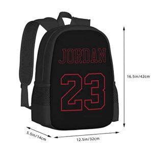 Auqizbx Basketball Number 23 Jordan Backpack Bag Adjustable Large Capacity Leisure Rucksack Unisex